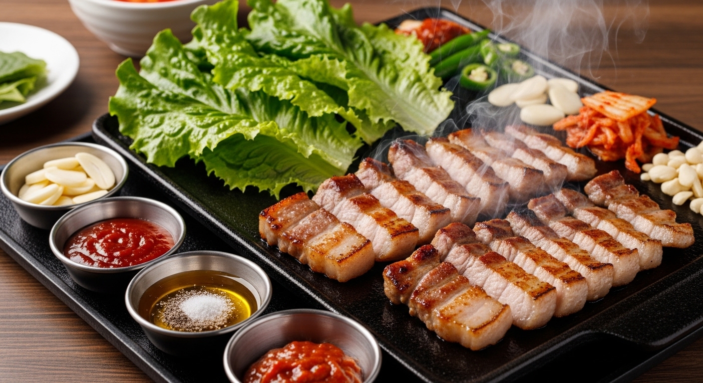 Korean Samgyeopsal (Grilled Pork Belly BBQ) - Korean Recipe Hub